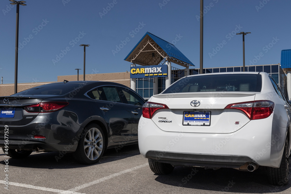 CarMax Auto Dealership used car display. CarMax is the largest used and ...