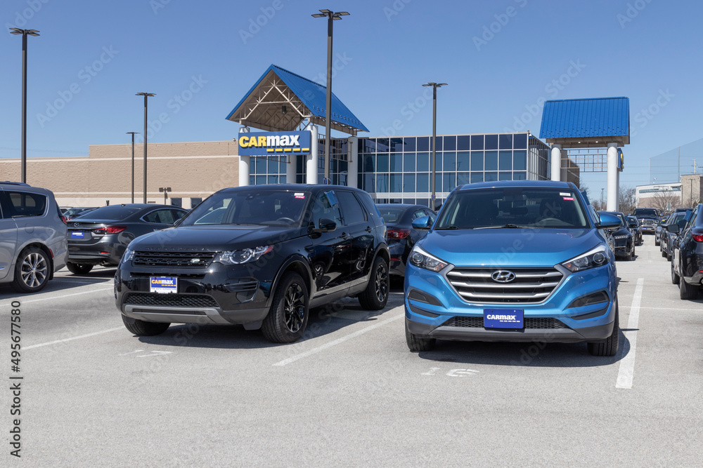 CarMax Auto Dealership used car display. CarMax is the largest used and ...