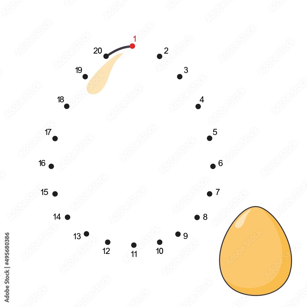 Easter egg. Dot to dot Game. Connect the dots by numbers and finish ...