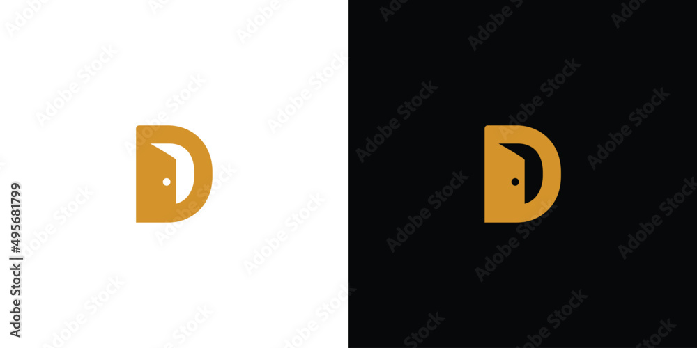 Simple and modern letter D initial door logo design Stock Vector ...