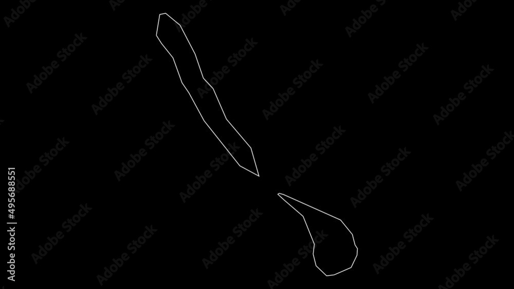 Agalega Islands district map of Mauritius outline animation – Stock ...