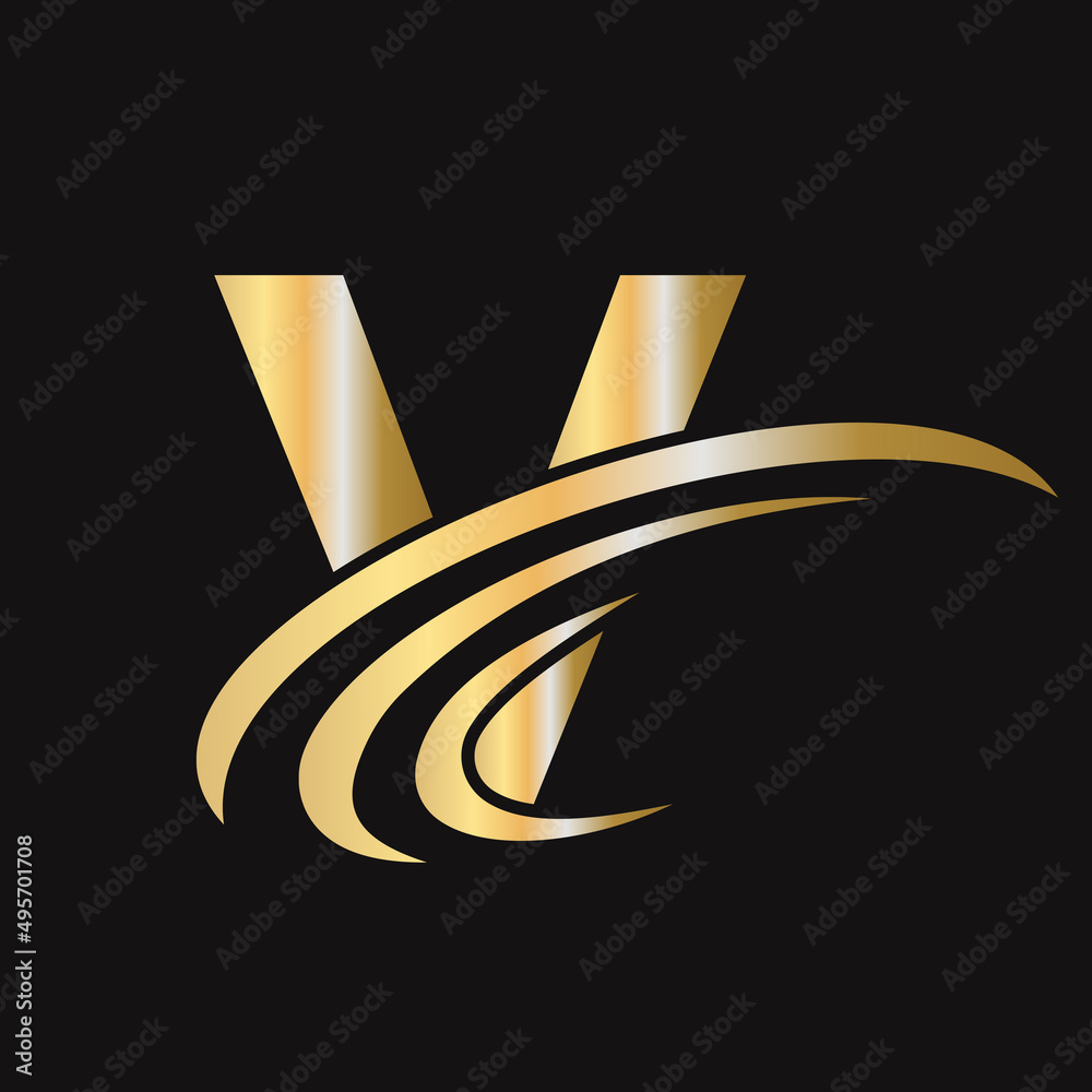 Initial V letter logo with luxury concept. Modern V Logo Design based ...