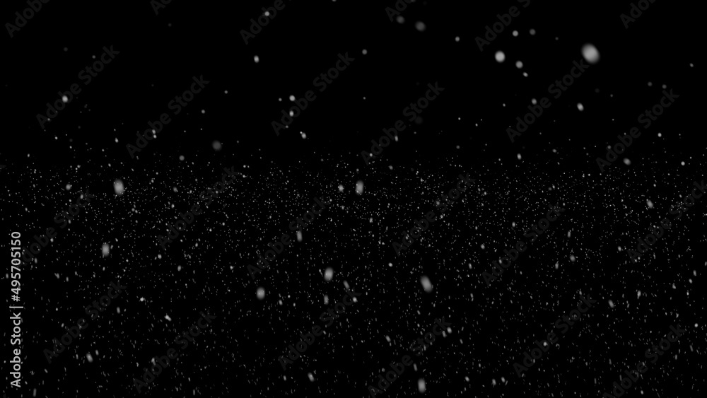 falling snowflakes on black background. Falling real snowflakes shot on ...