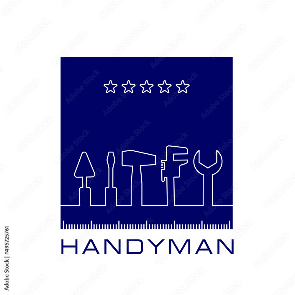 Professional handyman services. Vector banner template with tools ...