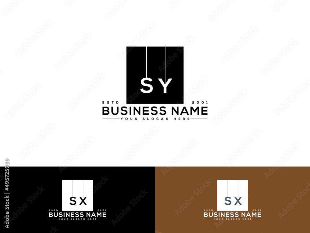Letter SY Logo, initial Sy ys Square Black Logo Design For all Kind Of ...