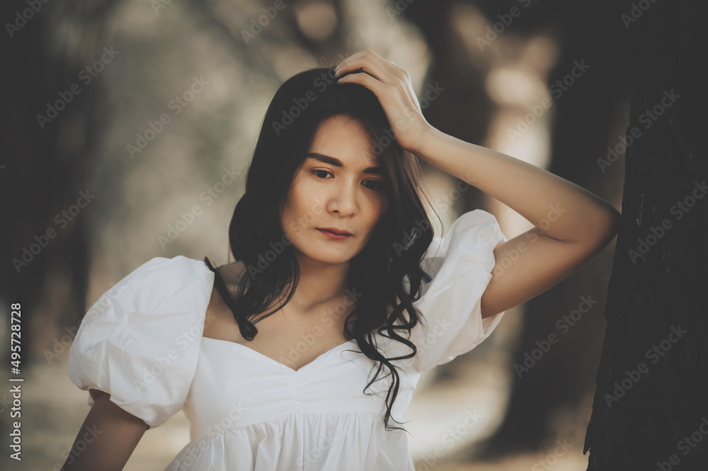 Lonely Sad fat woman ,She think over from love,heartbreak,Heartbroken ...