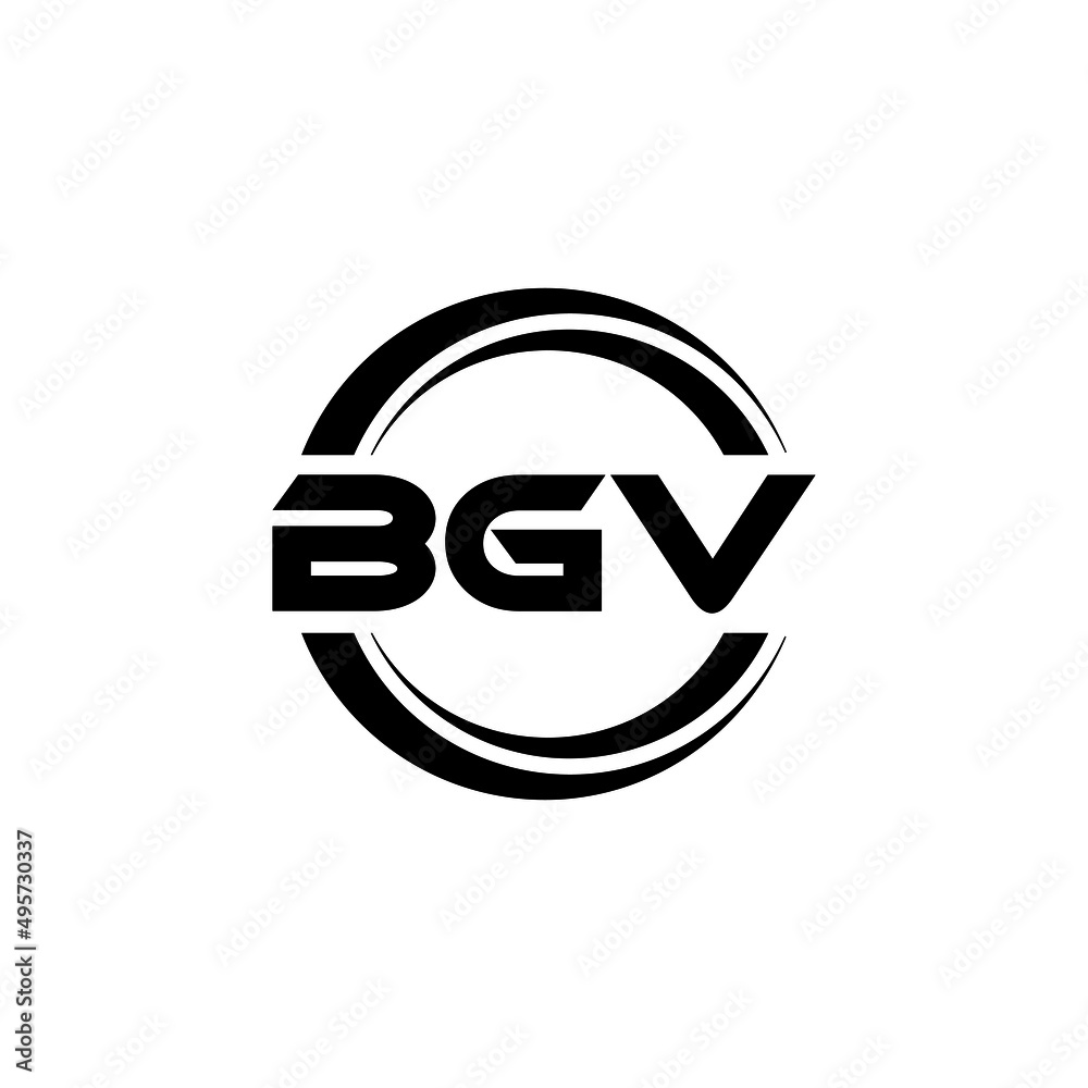 BGV letter logo design with white background in illustrator, vector ...