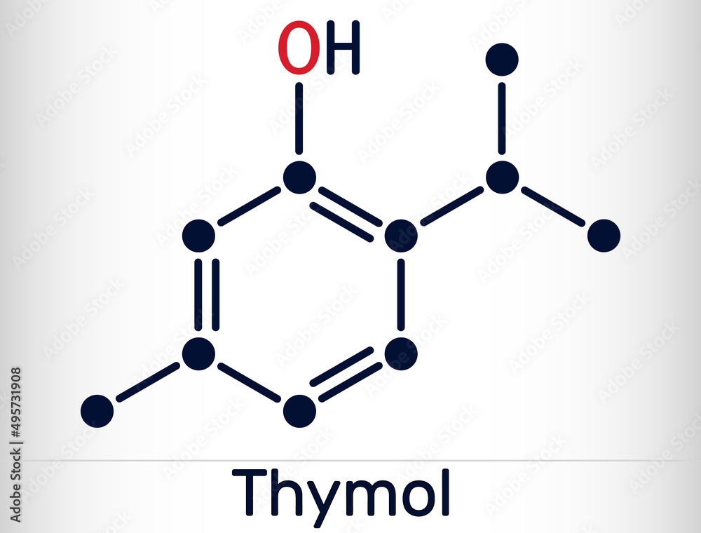 Thymol, IPMP molecule. It is phenol, natural monoterpene derivative of ...