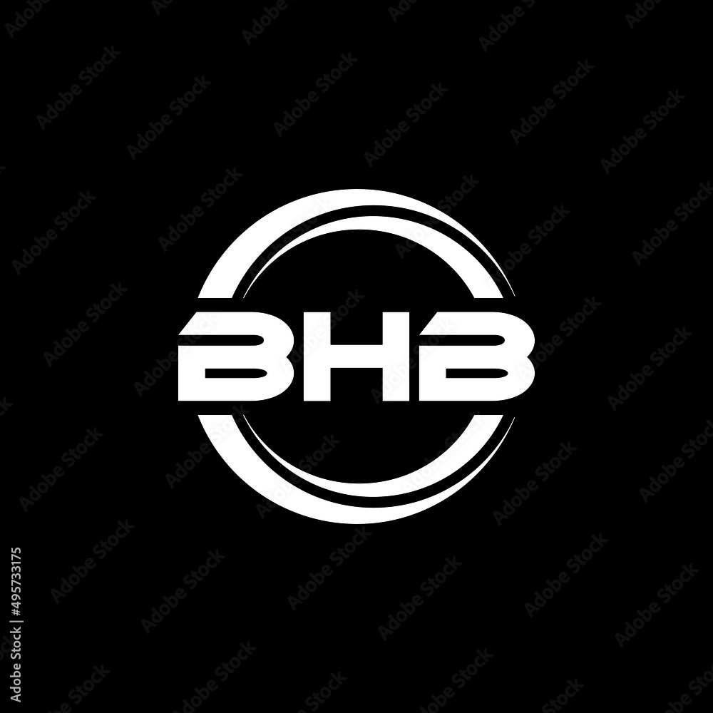 BHB letter logo design with black background in illustrator, vector ...