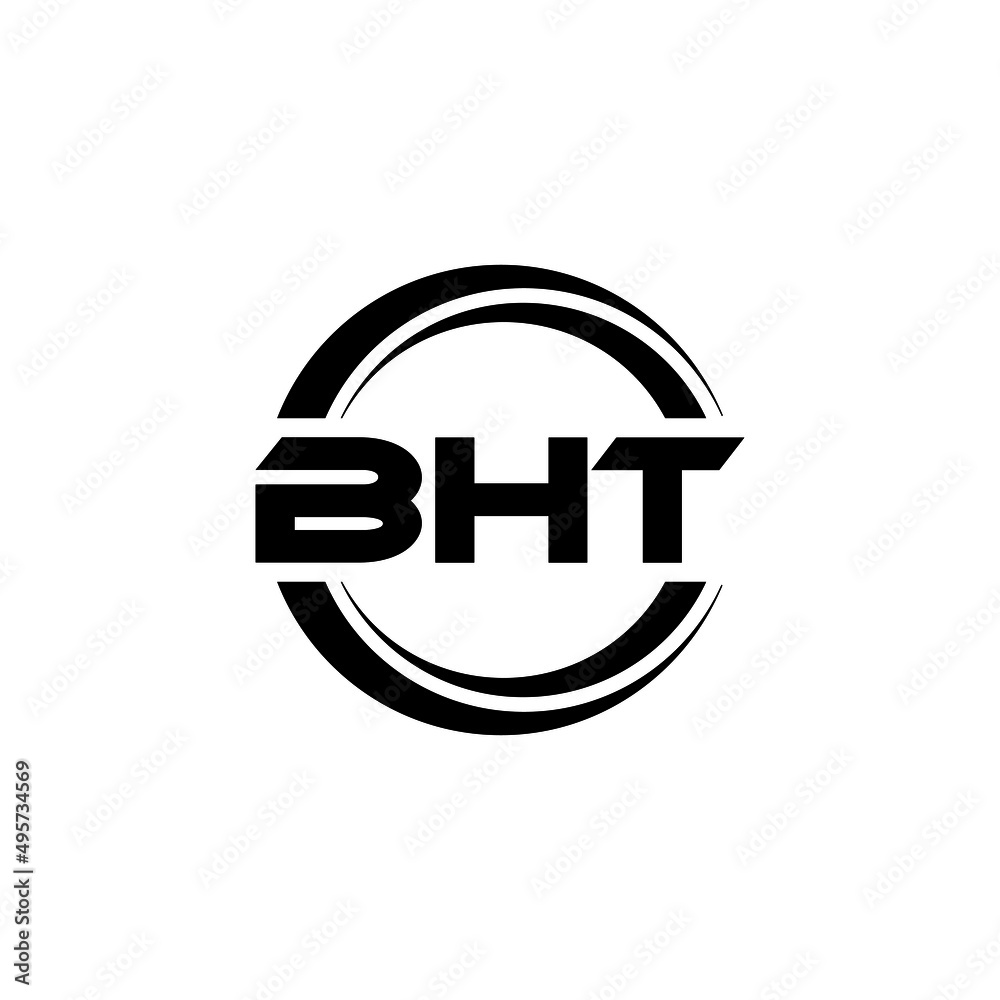 BHT letter logo design with white background in illustrator, vector ...