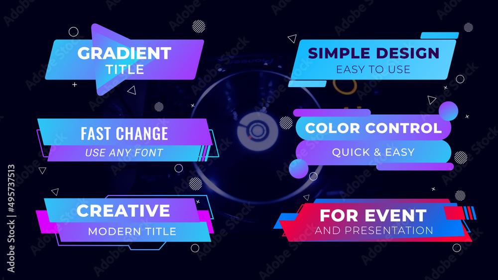 Creative Gradient Shape Titles Stock Template | Adobe Stock