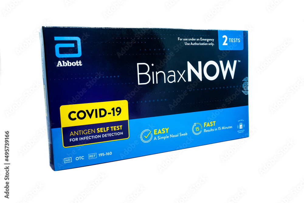 Covid 19 antigen rapid test box of two at home self tests Stock Photo ...