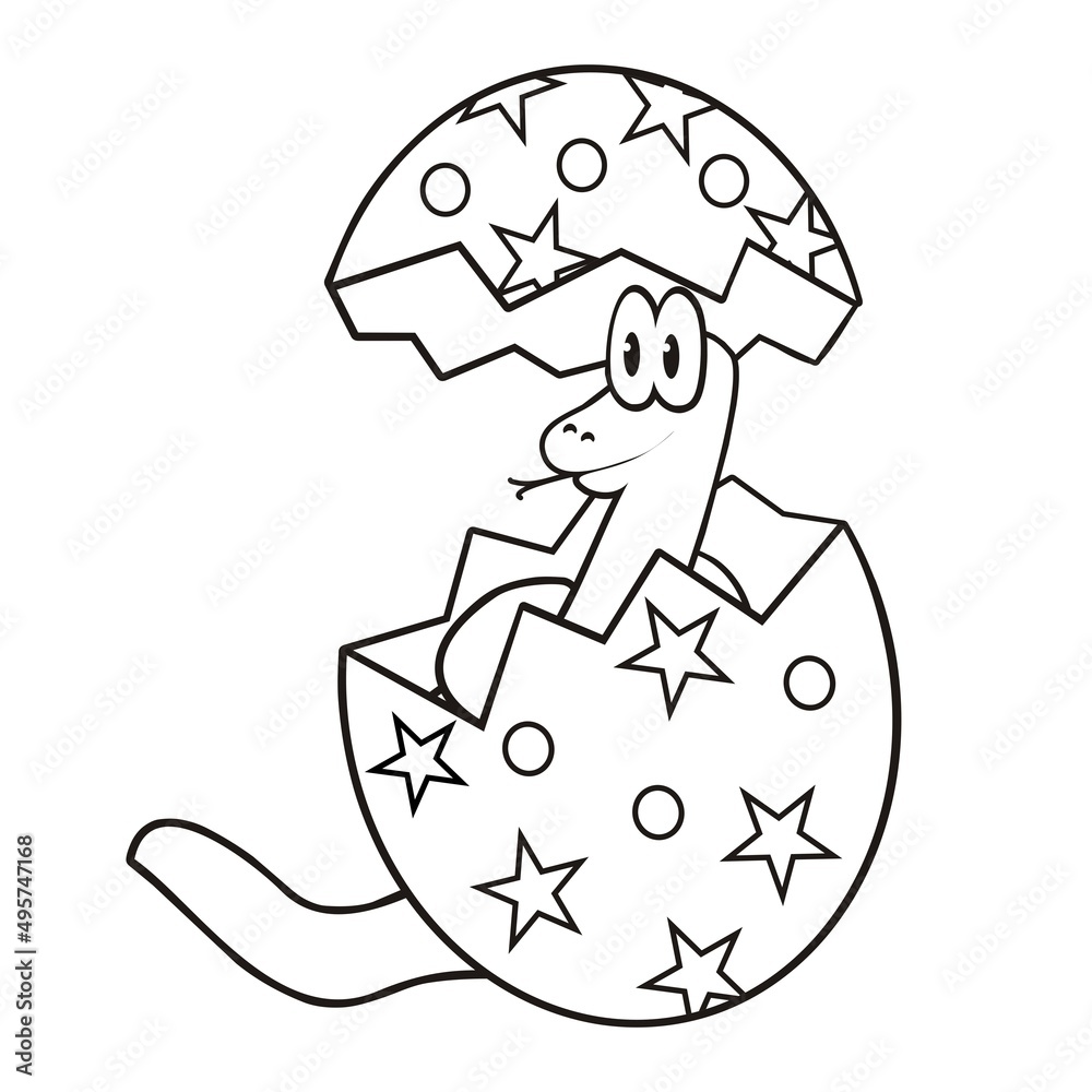 dragon, easter egg, coloring page, vector icon Stock Vector | Adobe Stock
