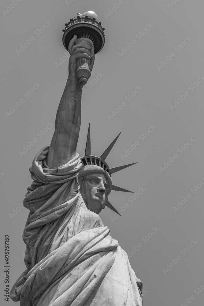 Statue of Liberty colossal neoclassical sculpture on Liberty Island in ...