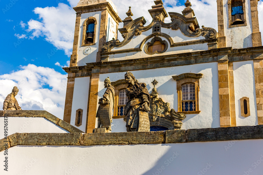 Church of the sanctuary of Bom Jesus of Matosinhos at Congonhas, Minas ...