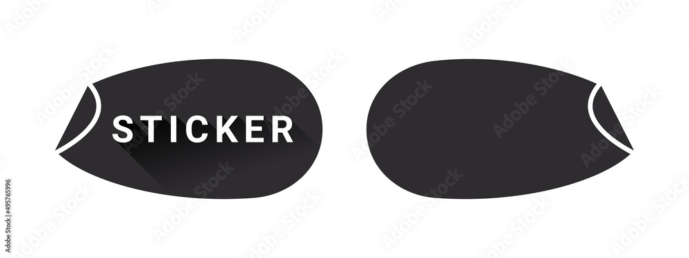 Stickers Templates. Set of stickers signs. Oval stickers mockup. Vector ...