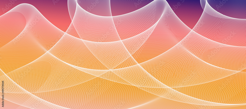 futuristic abstract wavy spiral light texture on the color gradient ...
