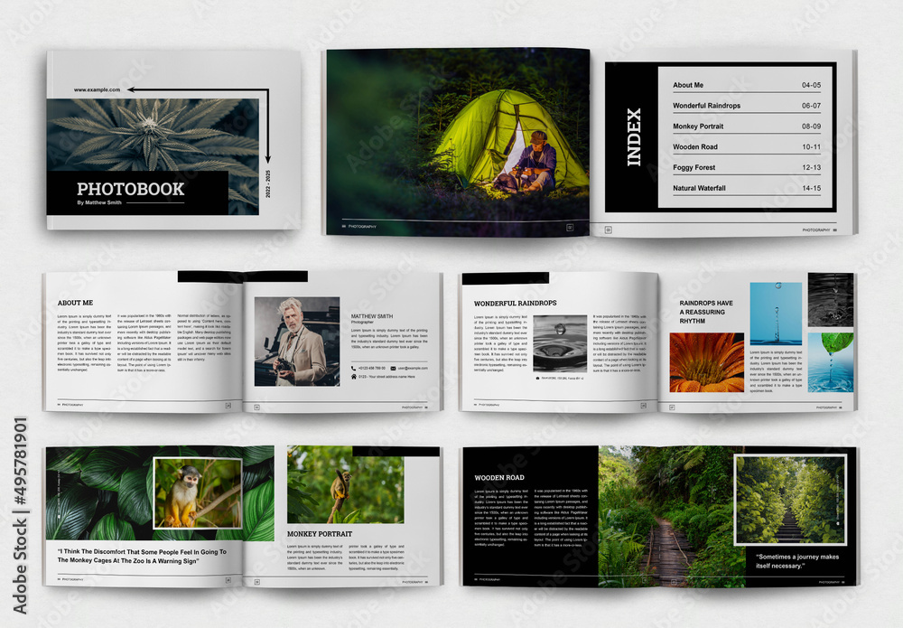 Simple Photographer Photo Book Layout Stock Template | Adobe Stock