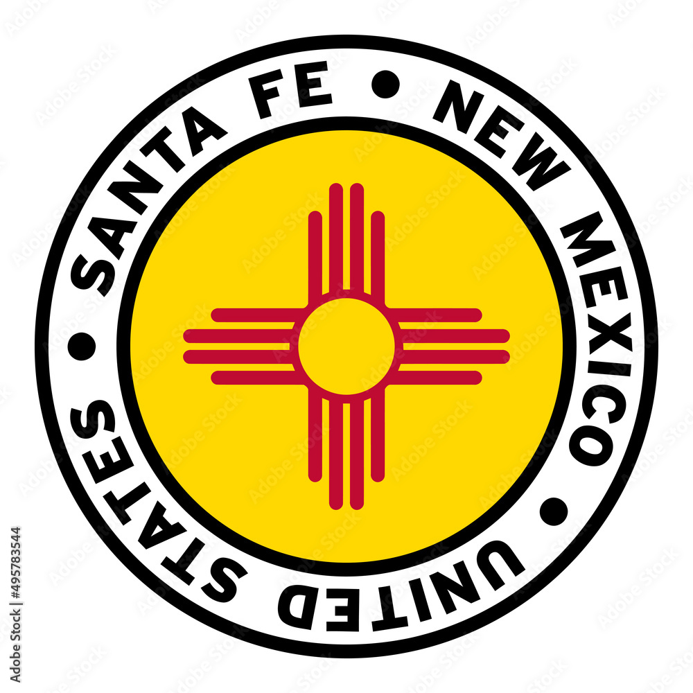 Round Santa Fe New Mexico United States Flag Clipart Stock Vector ...