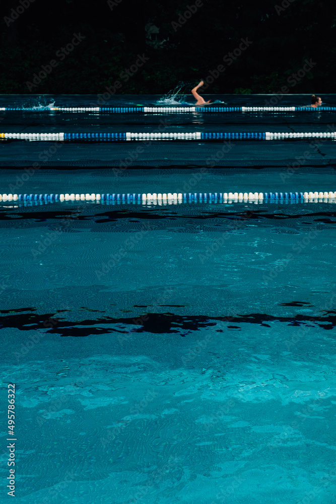 Pool with rows of swim lanes Stock Photo | Adobe Stock