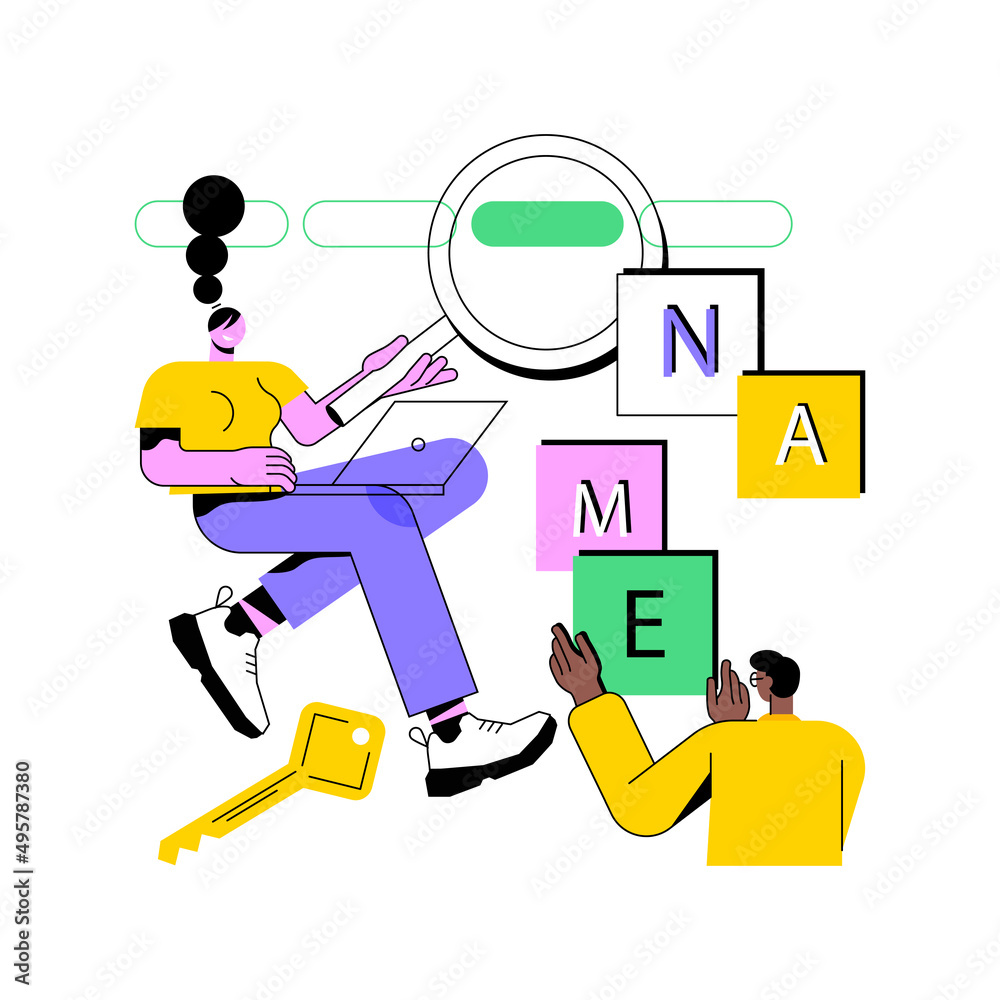 Naming and taglines abstract concept vector illustration. Naming and ...