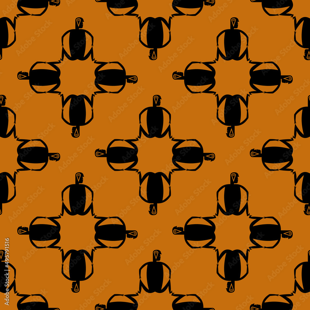 Seamless ethnic geometrical pattern with square cross shapes made of ...