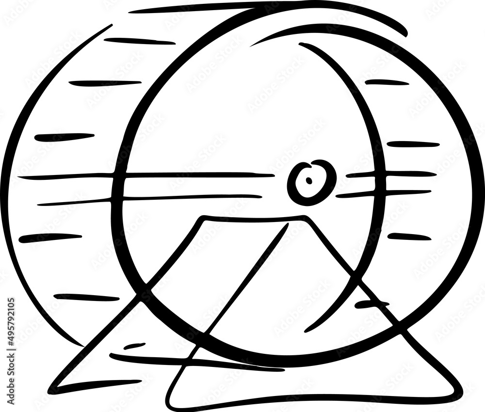 Hamster wheel hand draw vector illustration Stock Vector | Adobe Stock