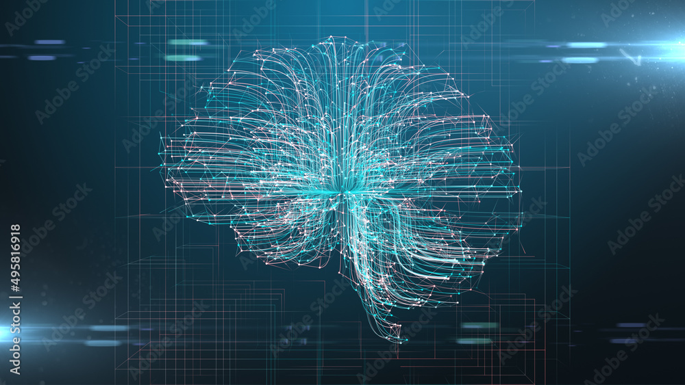 Brain AI Artificial intelligence digital robotic deep learning computer ...