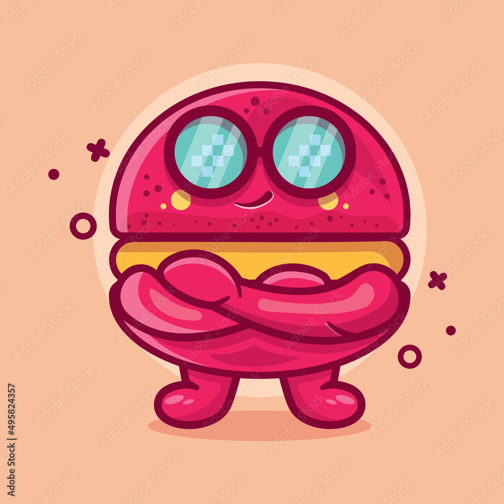 cute macaron bakery character mascot with cool expression isolated ...