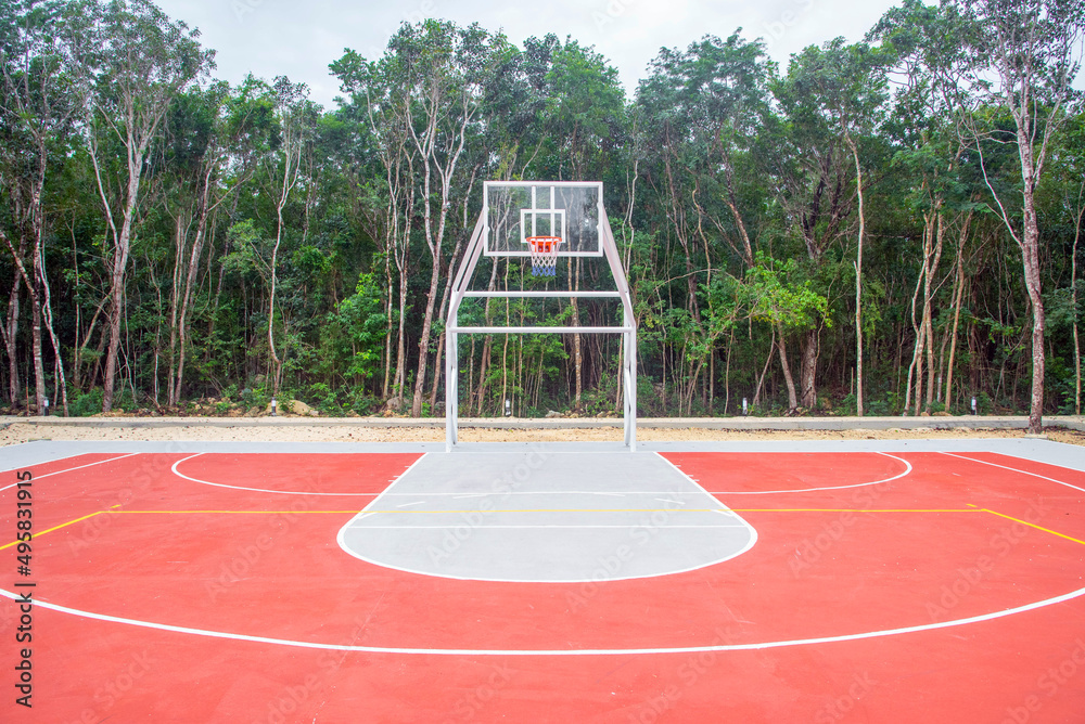 Cancha de basquetbol en la selva Stock Photo | Adobe Stock