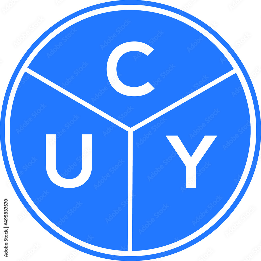 CUY letter logo design on White background. CUY creative Circle letter ...