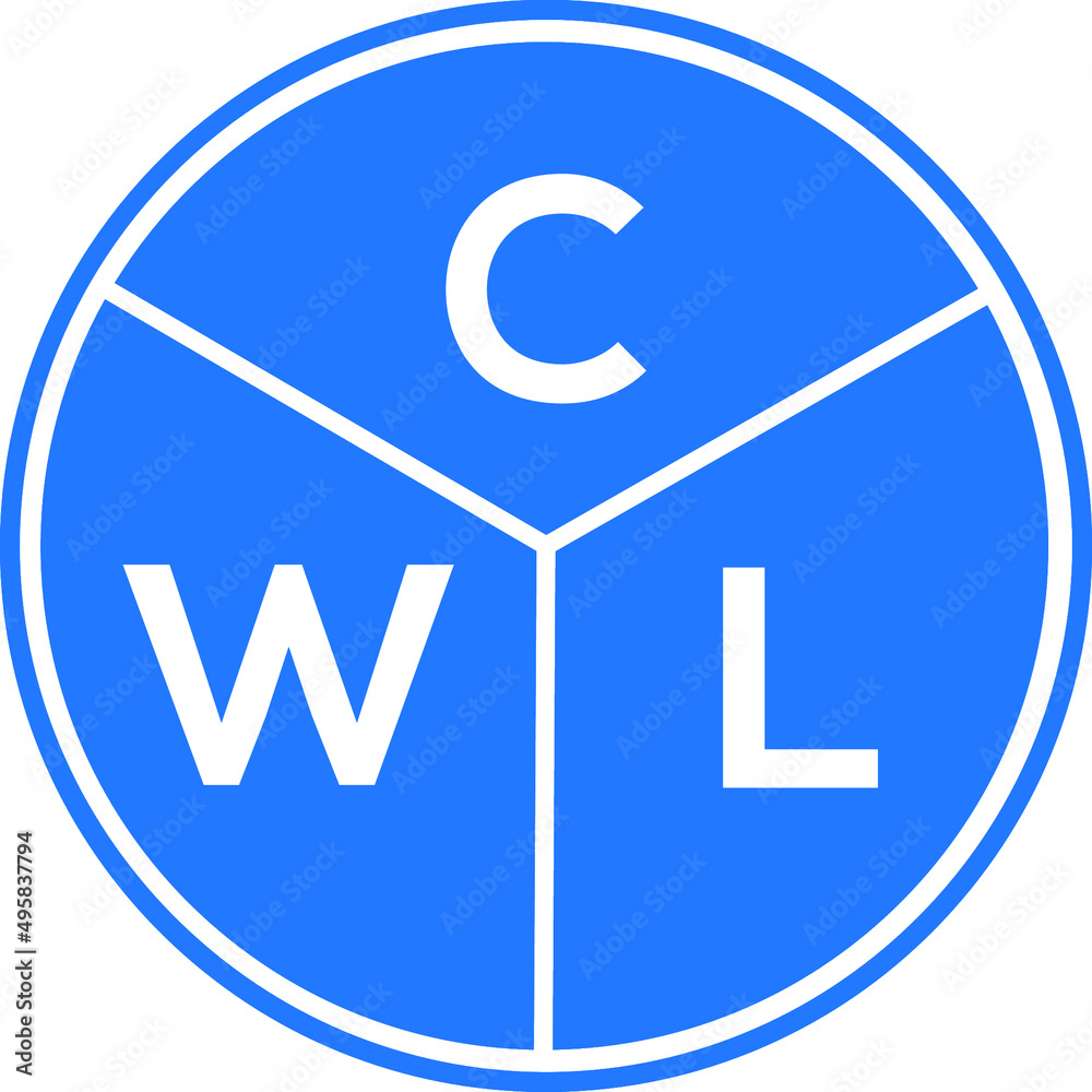 CWL letter logo design on White background. CWL creative Circle letter ...