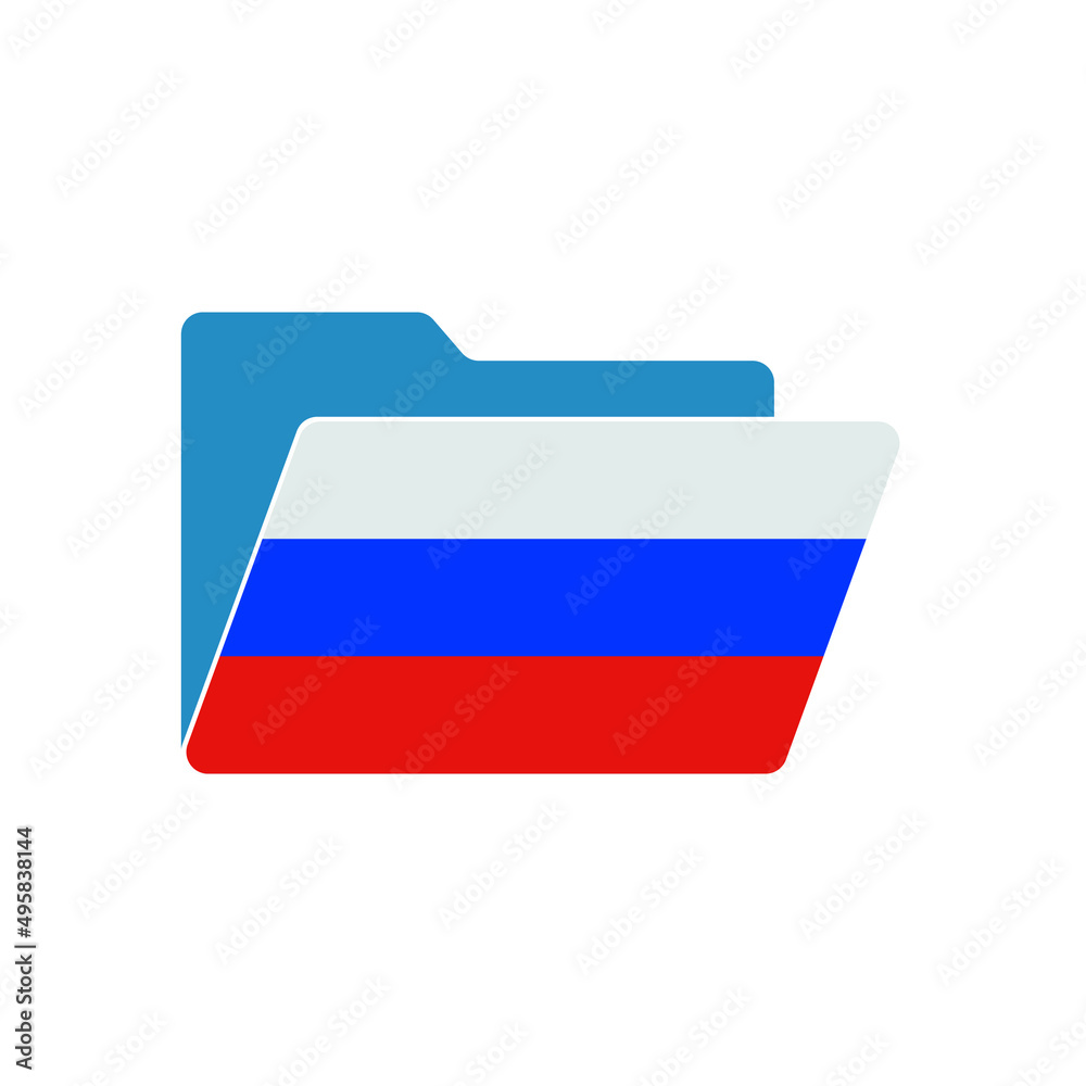 Russian. Folder icon with Russian flag. Vector folders icons with flags ...