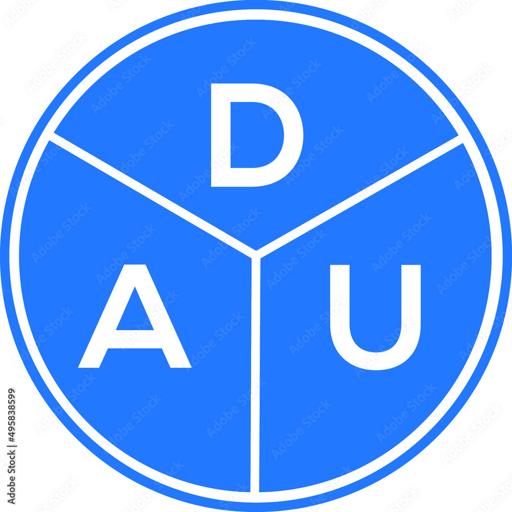 DAU letter logo design on White background. DAU creative Circle letter ...
