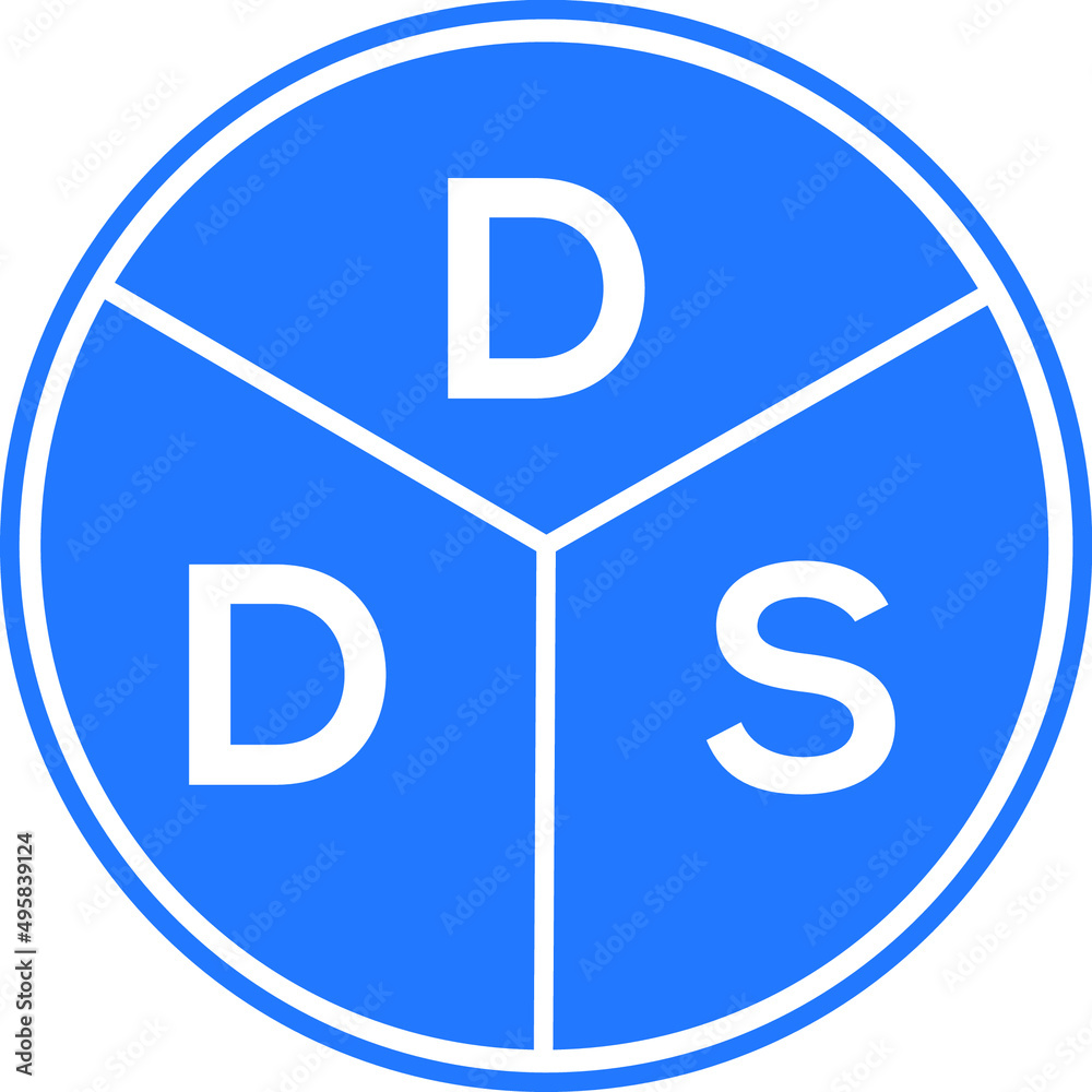 DDS letter logo design on White background. DDS creative Circle letter ...