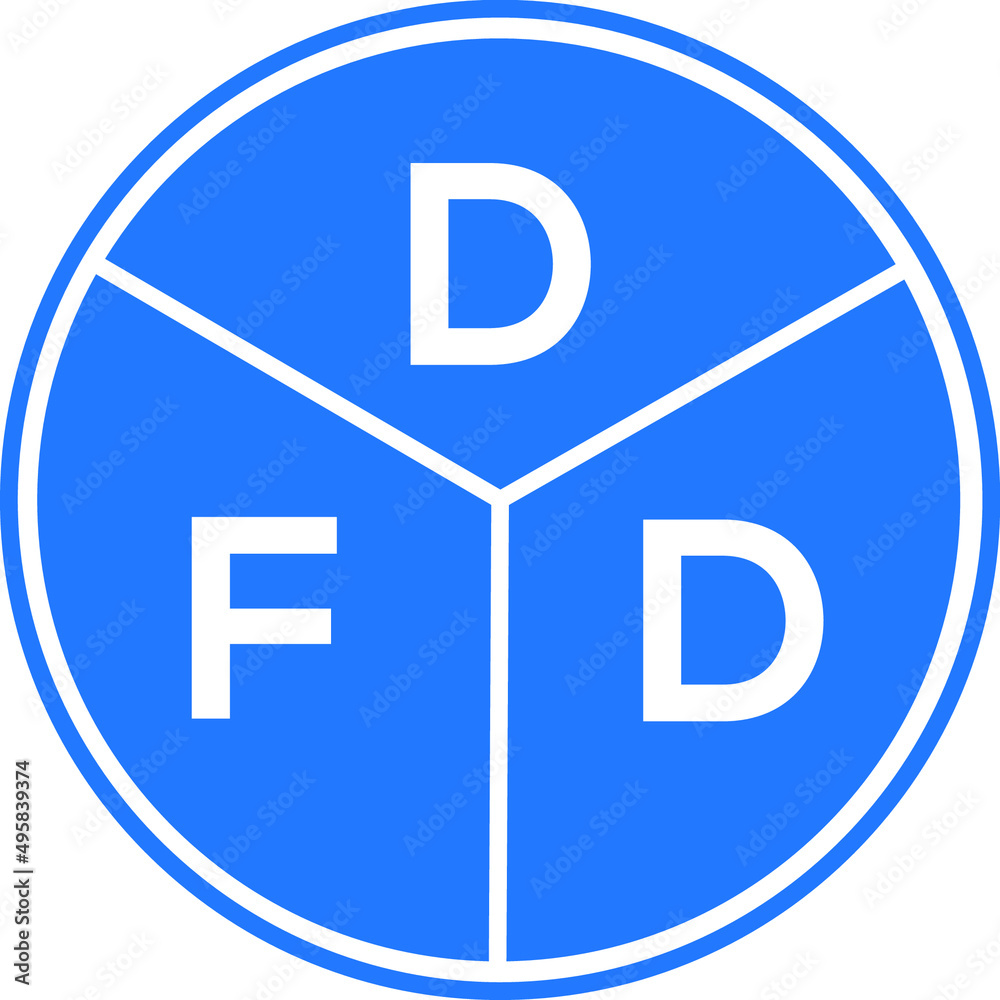 DFD letter logo design on White background. DFD creative Circle letter ...