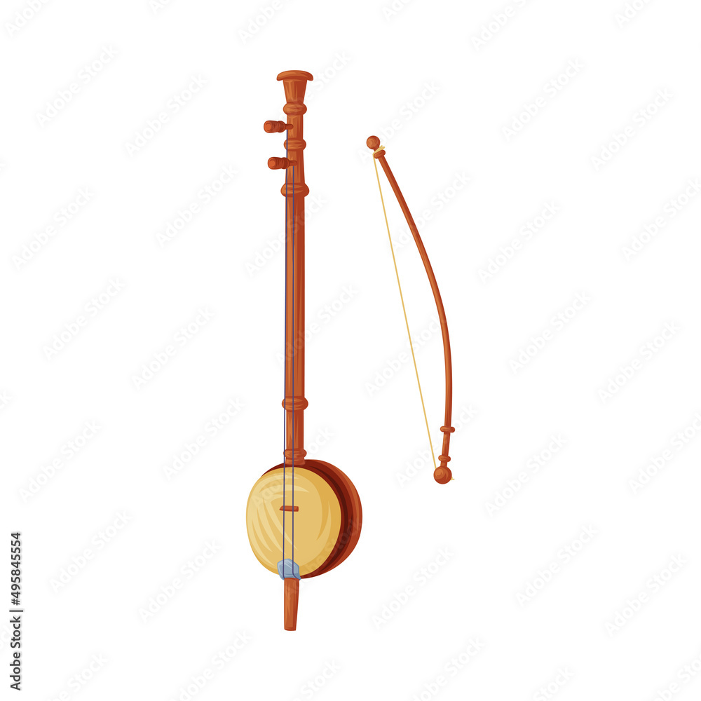 Bow Musical Instrument as Thailand Symbol and Famous Object Vector ...