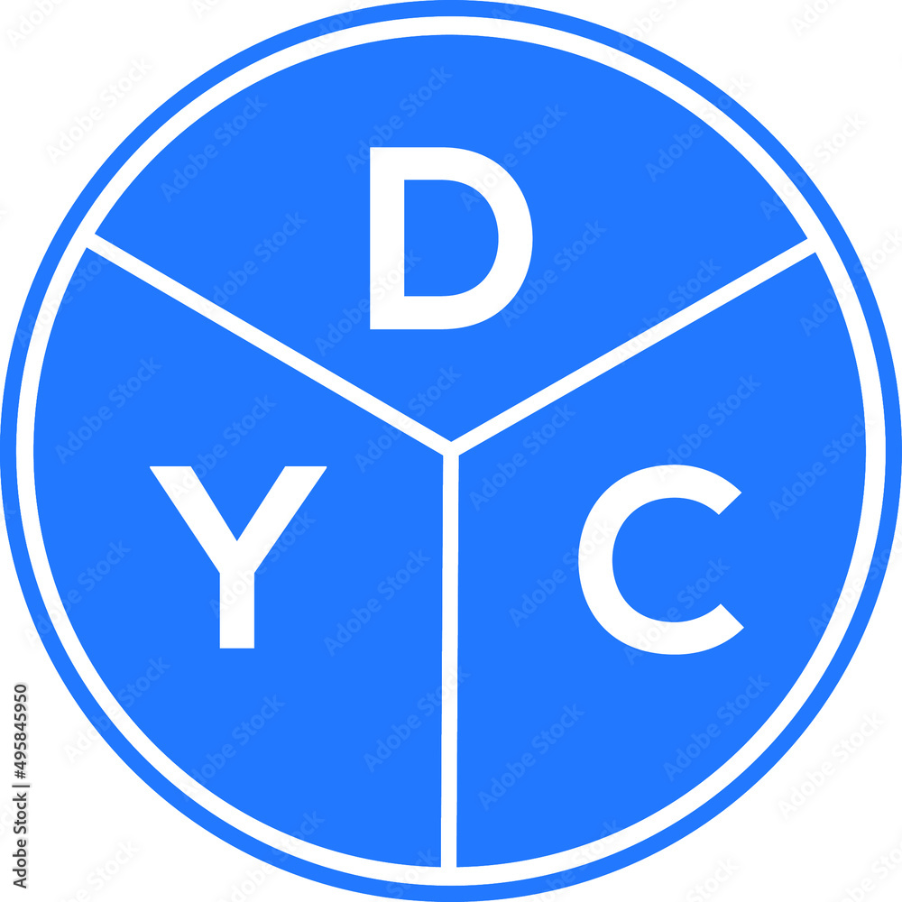 DYC letter logo design on White background. DYC creative Circle letter logo concept. DYC letter ...