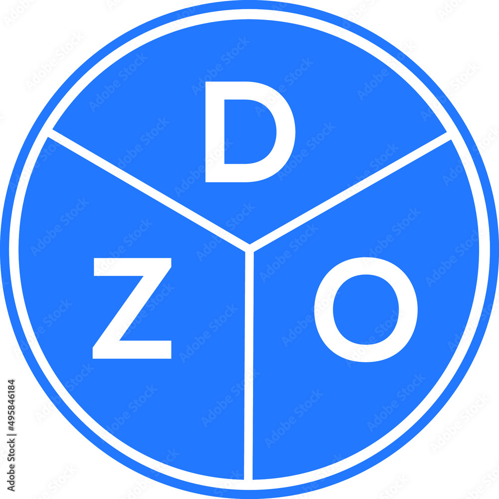 DZO letter logo design on White background. DZO creative Circle letter ...
