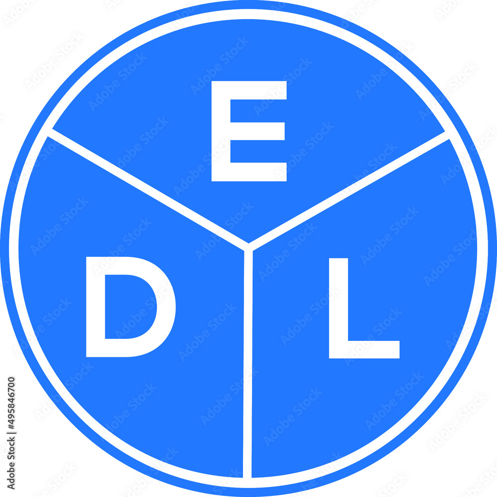 EDL letter logo design on White background. EDL creative Circle letter ...