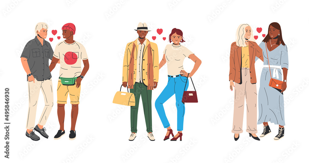 Collection of Different Types of Couples. Stock Vector | Adobe Stock