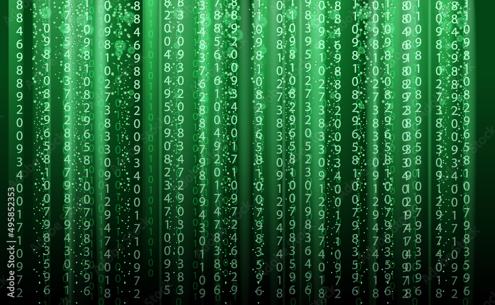 Technology abstract background, matrix style, green color, falling ...