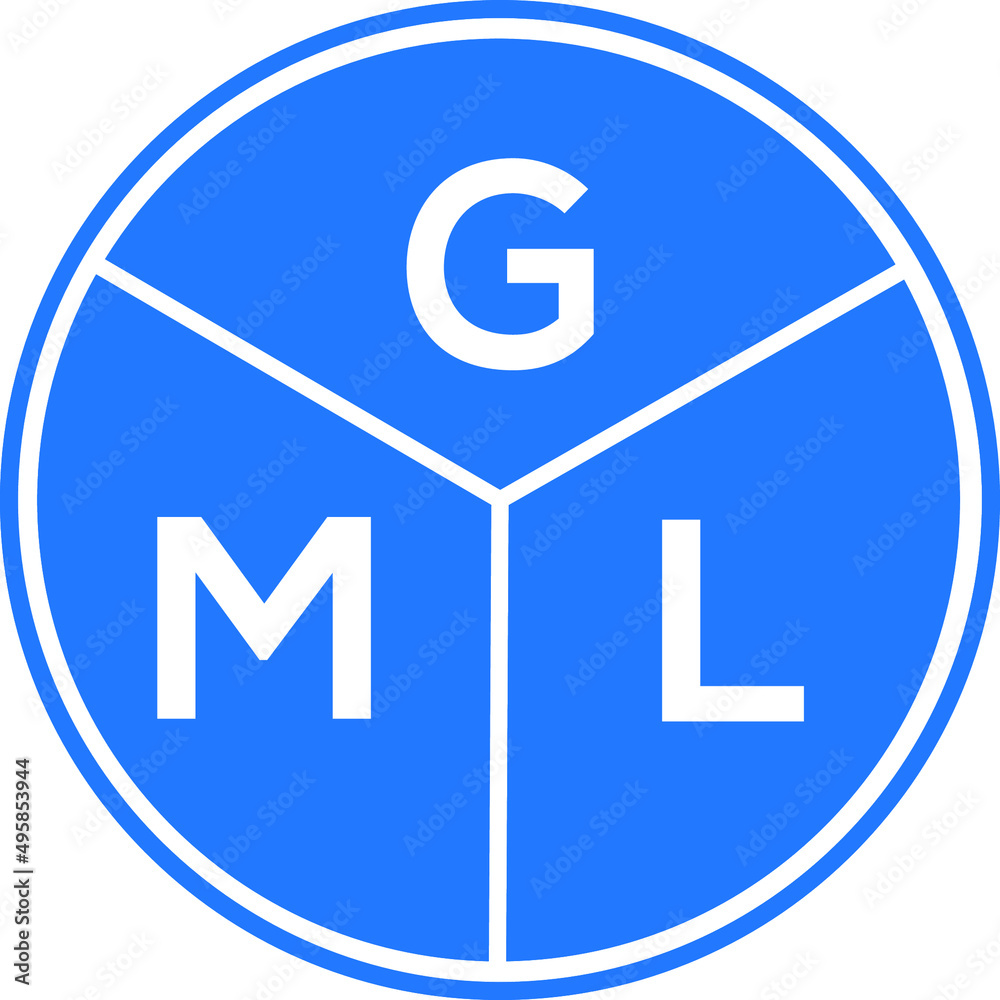 GML letter logo design on white background. GML creative circle letter ...