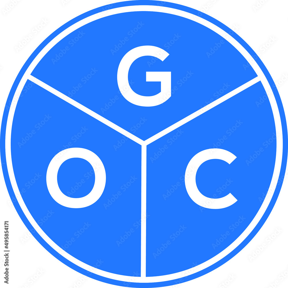 GOC letter logo design on white background. GOC creative circle letter ...