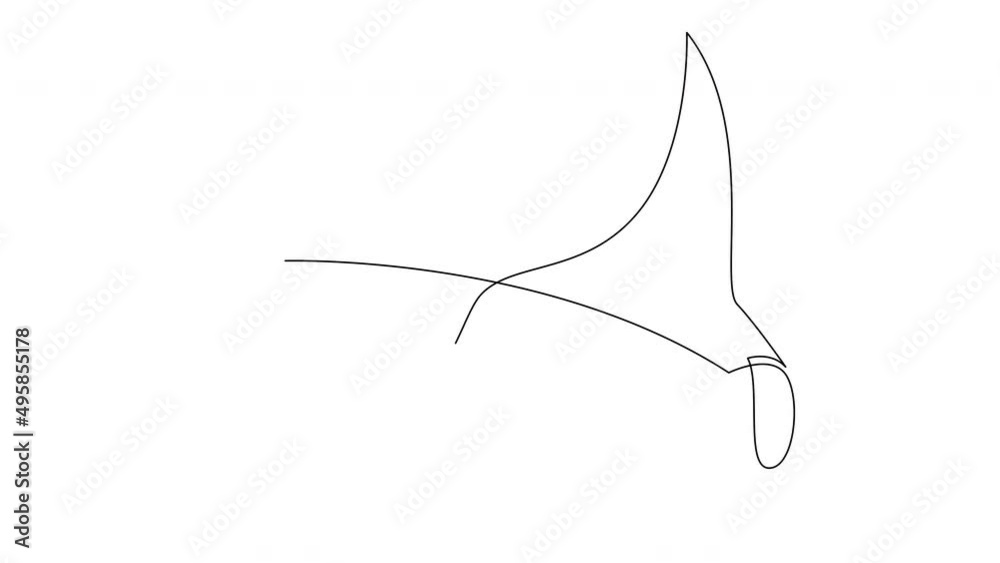 Self drawing simple animation of single continuous one line drawing of ...