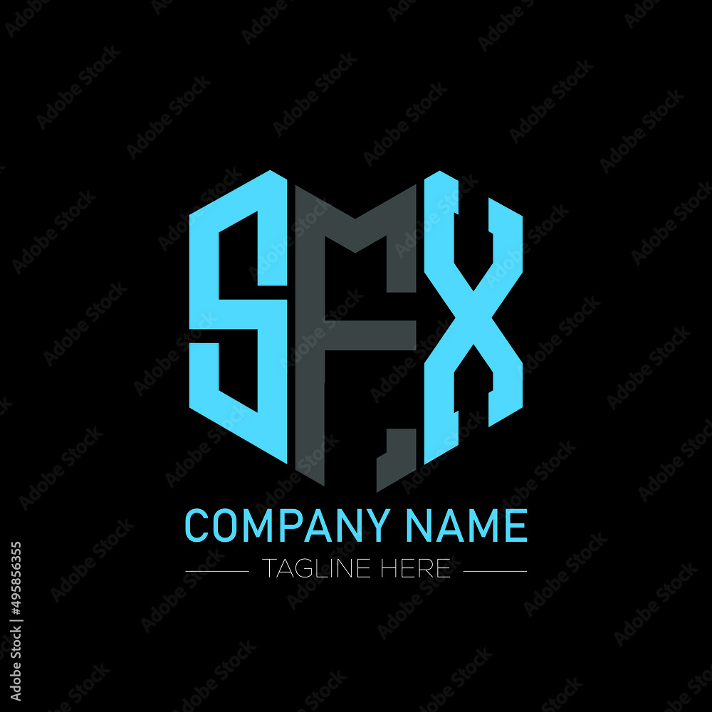 SFX letter logo design on black background.SFX creative initials letter ...