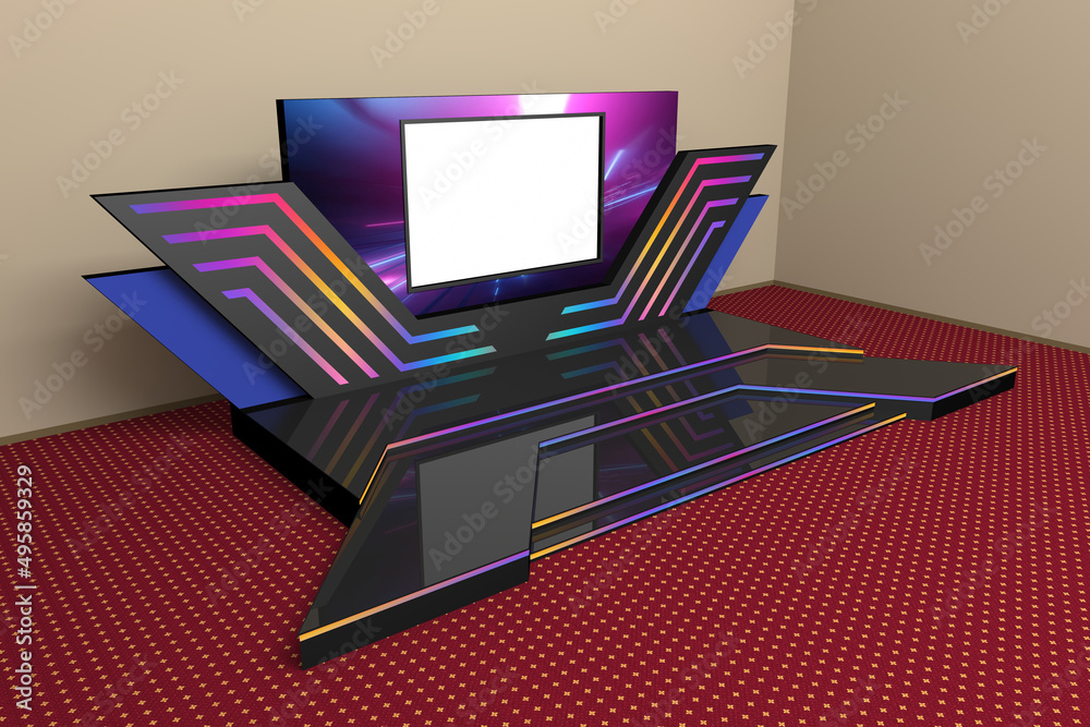 3d illustration design stage backdrop digital technology futuristic ...