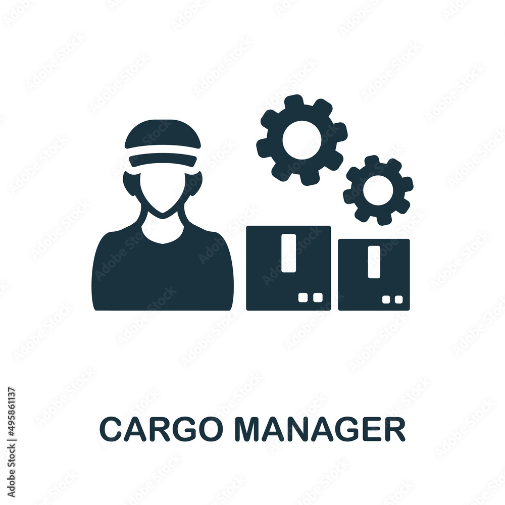 Cargo Manager icon. Monochrome simple Cargo Manager icon for templates ...