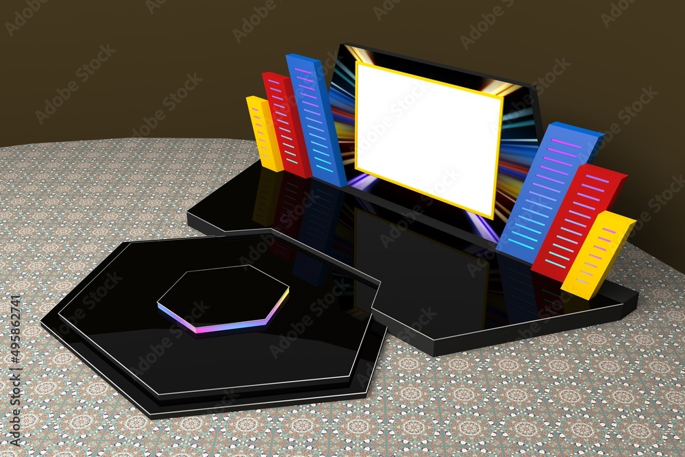 3d illustration design stage backdrop digital technology futuristic ...