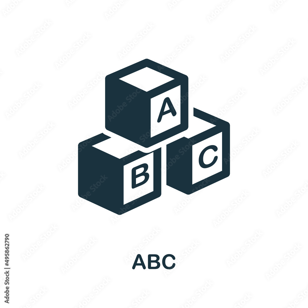 Abc icon. Monochrome simple Abc icon for templates, web design and ...
